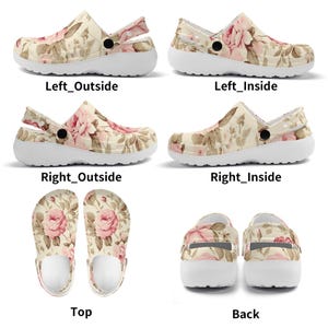 Pink Roses Nursing Shoes CNA Floral Clogs Medical Assistant Healthcare ...