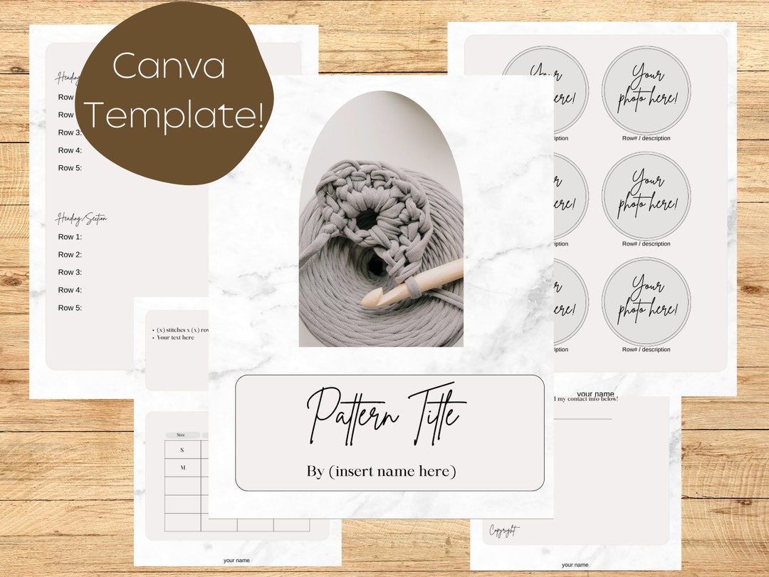 Modern Crochet Pattern Template - Etsy