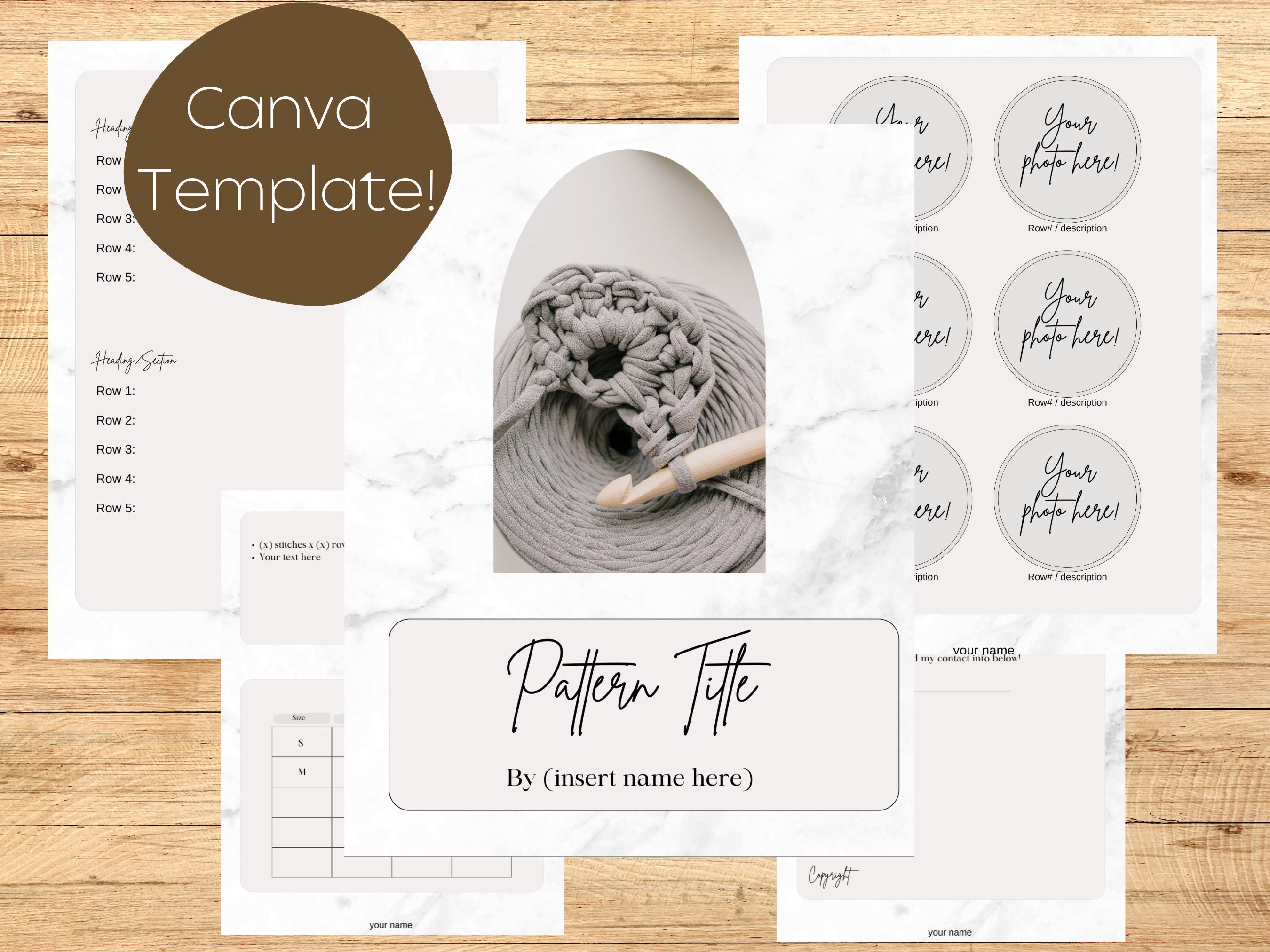 Modern Crochet Pattern Template - Etsy