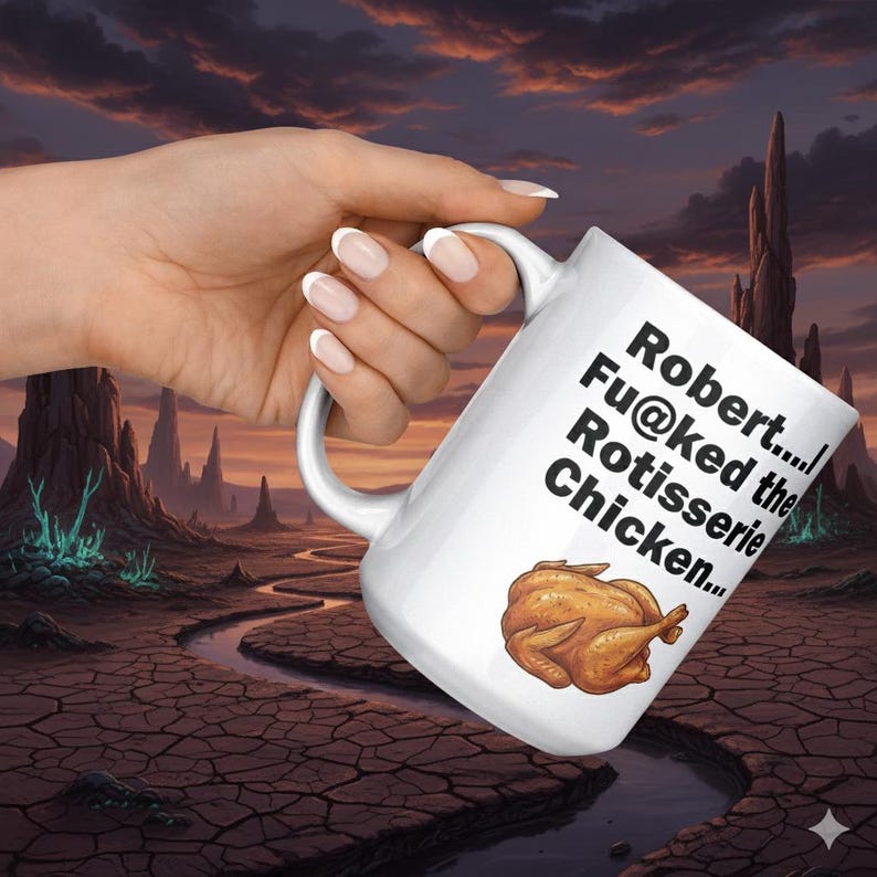 Marcus the Worm Meme Mug - Robert Rotisserie Chicken - Cursed Image Cup ...