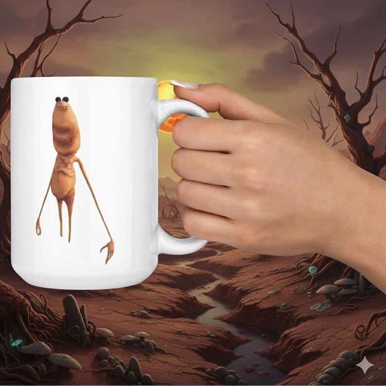 Marcus the Worm Meme Mug - Robert Rotisserie Chicken - Cursed Image Cup ...
