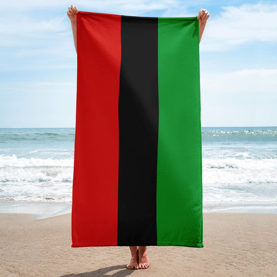 Red, Black, & Green Liberation Flag 30"x60" Beach Towel, African ...