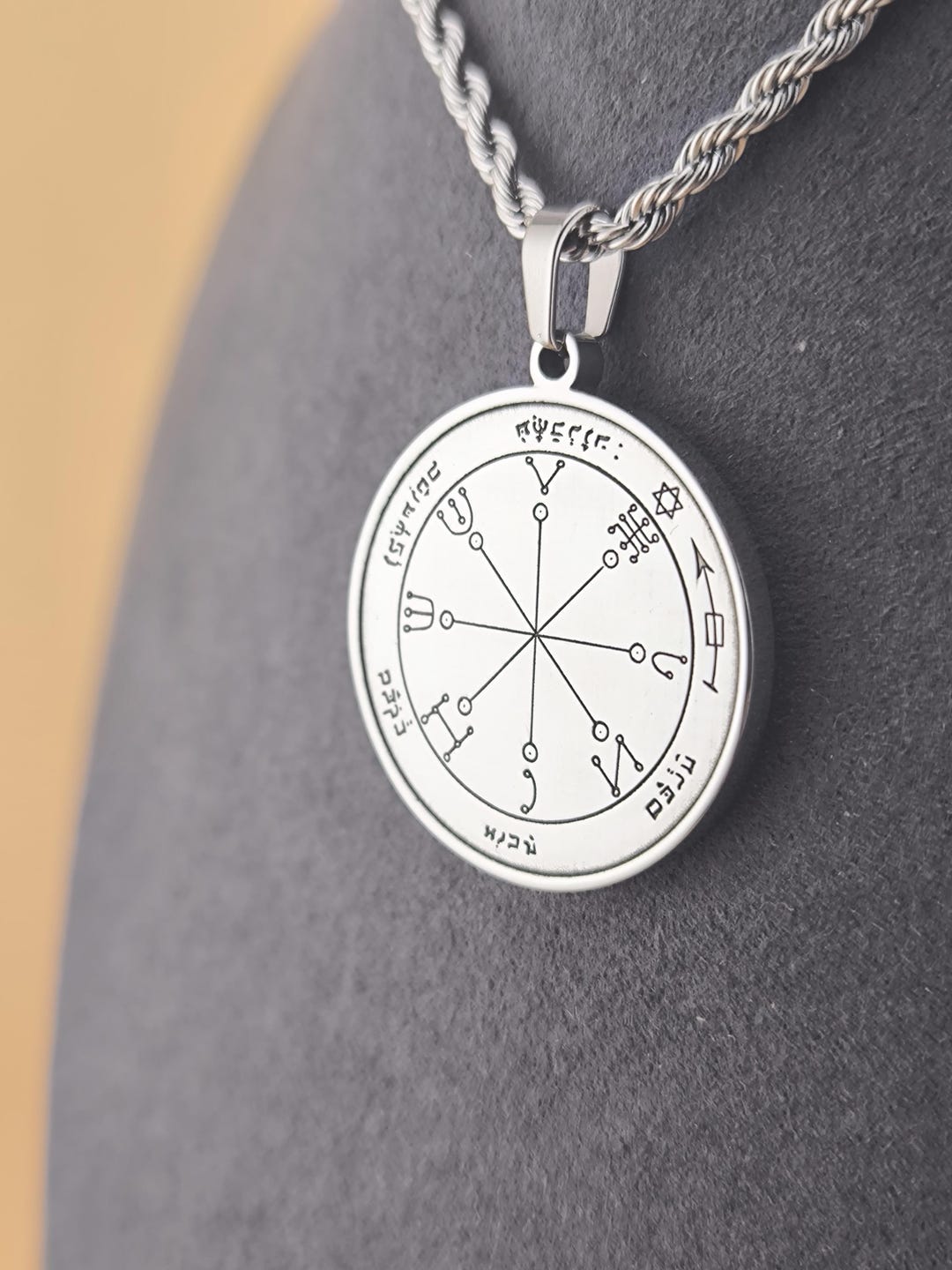 Archangel Raphael Seal Necklace – Deep Engraved Stainless Steel Amulet ...
