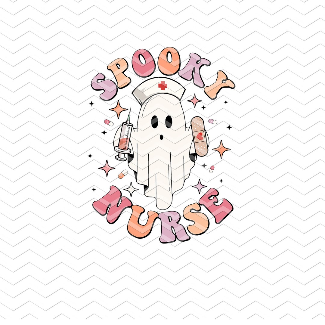 Halloween Nurse Png Ghost Nurse Png Cute Ghost Png Retro - Etsy