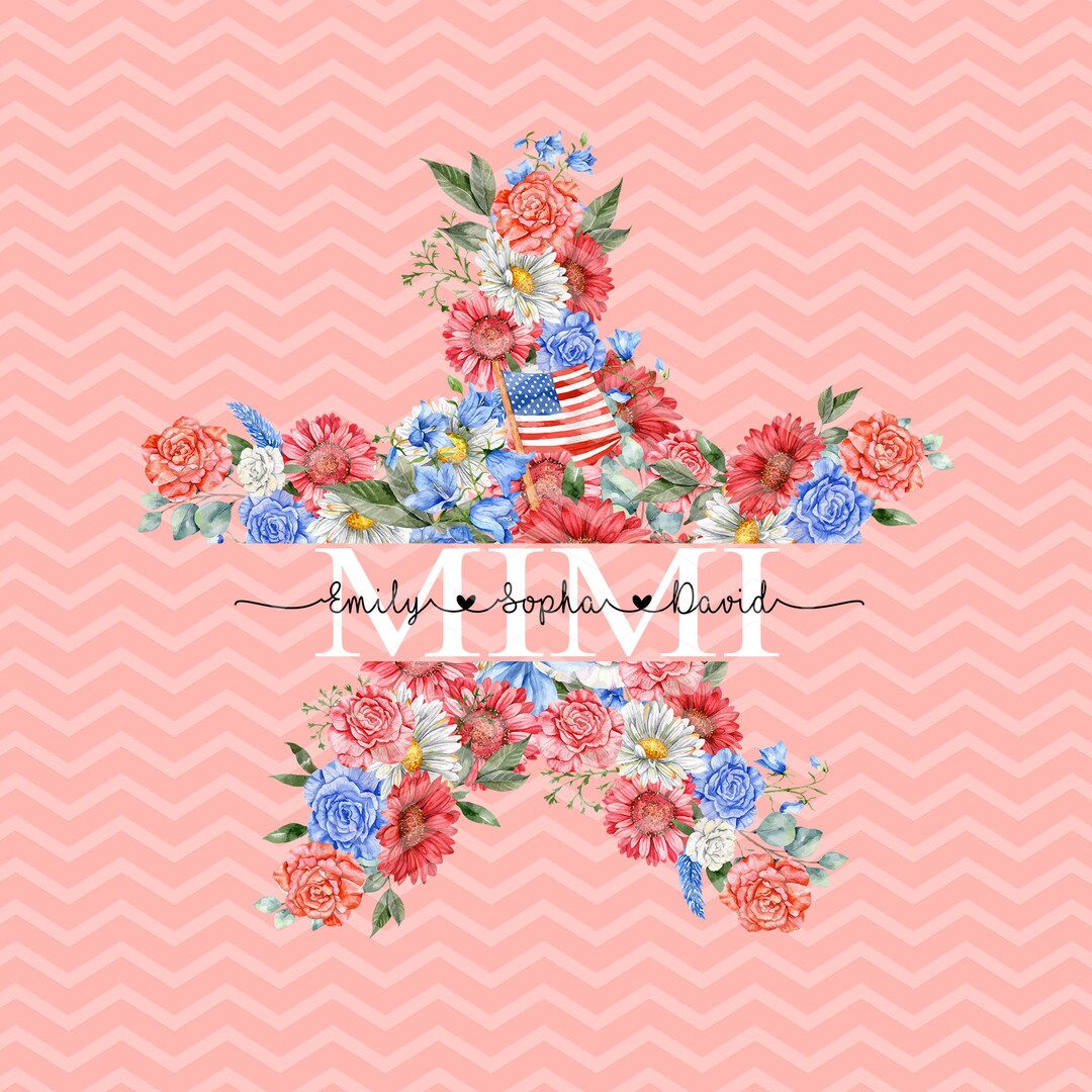 4th of July Mimi Png American Mimi Svg Personalized Grandma - Etsy
