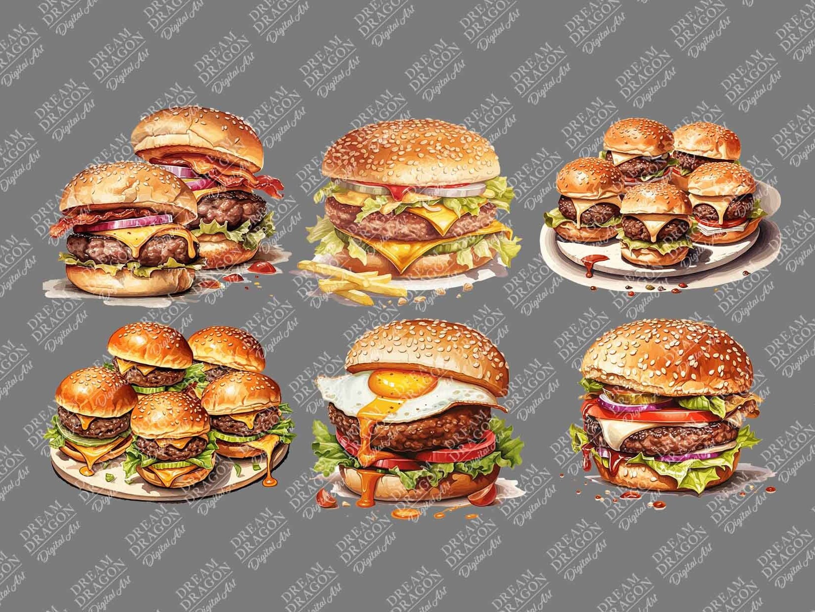 Beef Burgers Clipart, Fast Food Clipart, Junk Food Clipart, Food ...