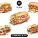 Sub Sandwiches Clipart SVG, Sandwich Clipart, Food Illustrations ...