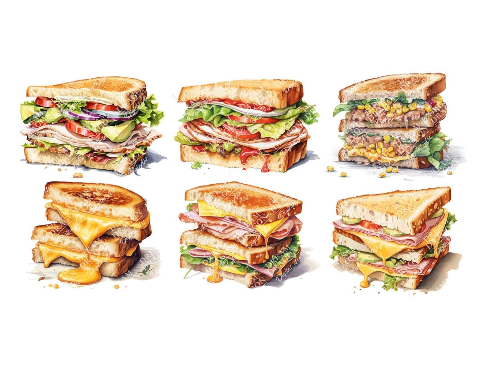 Sandwiches Clipart, Afternoon Tea Sandwiches, Clipart SVG, Food ...