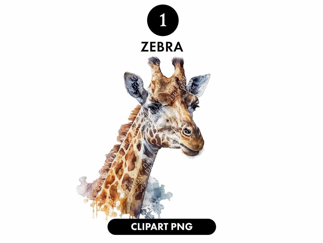 Giraffe Watercolor Clipart Png, Animal Clip Art Png, Digital Download ...