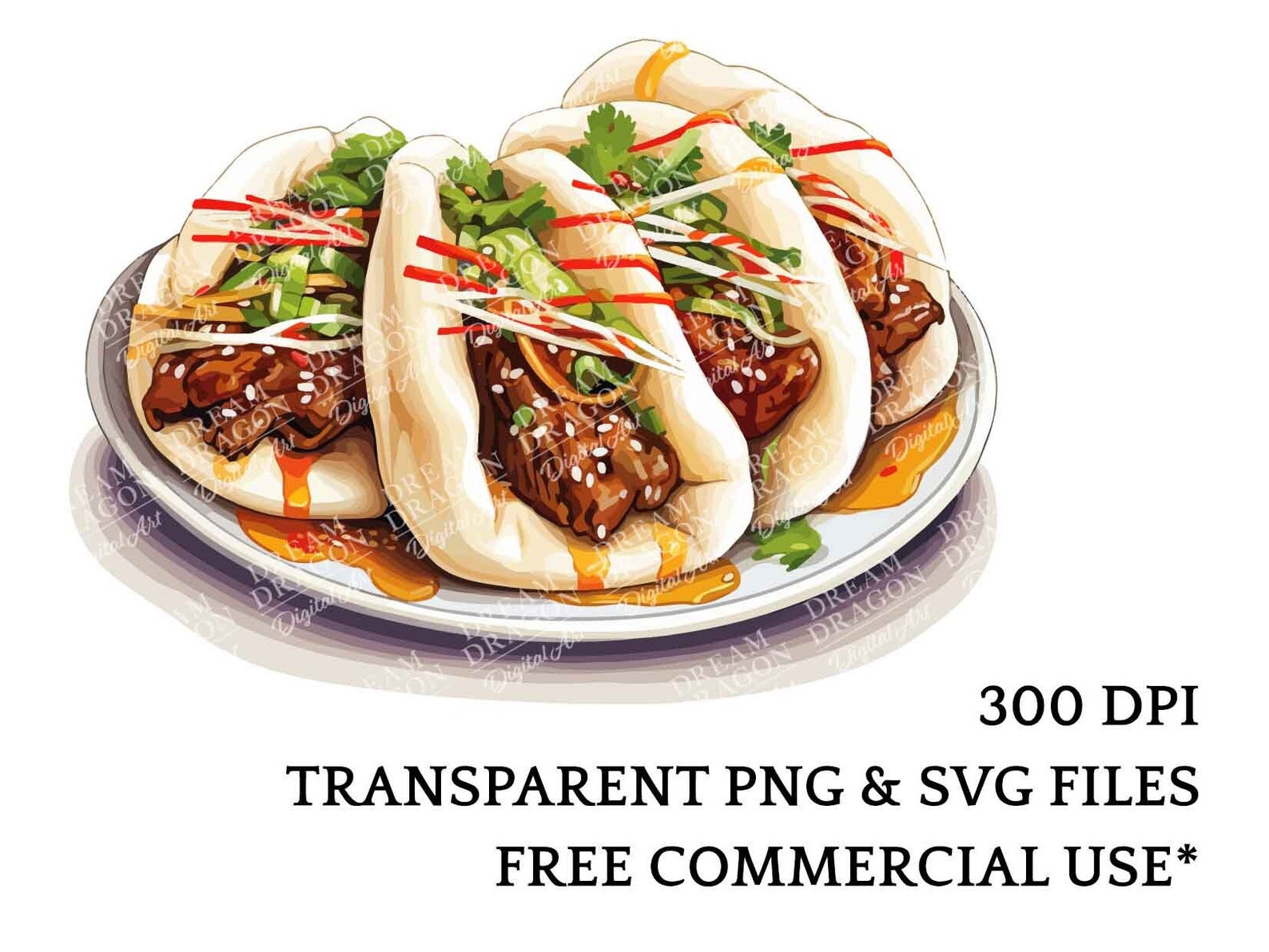 Bao Clipart Asian Food Clipart SVG Asian Food Takeaway Food - Etsy