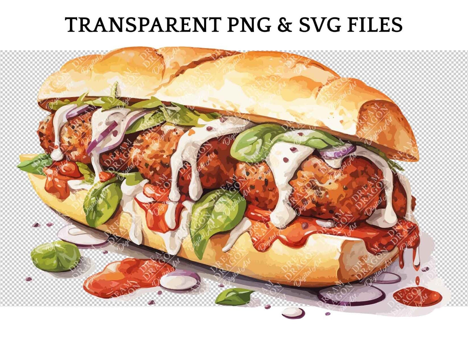 Sub Sandwiches Clipart SVG, Sandwich Clipart, Food Illustrations ...