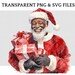Black Santa Claus Holding Christmas Present, Festive Clipart, Black ...