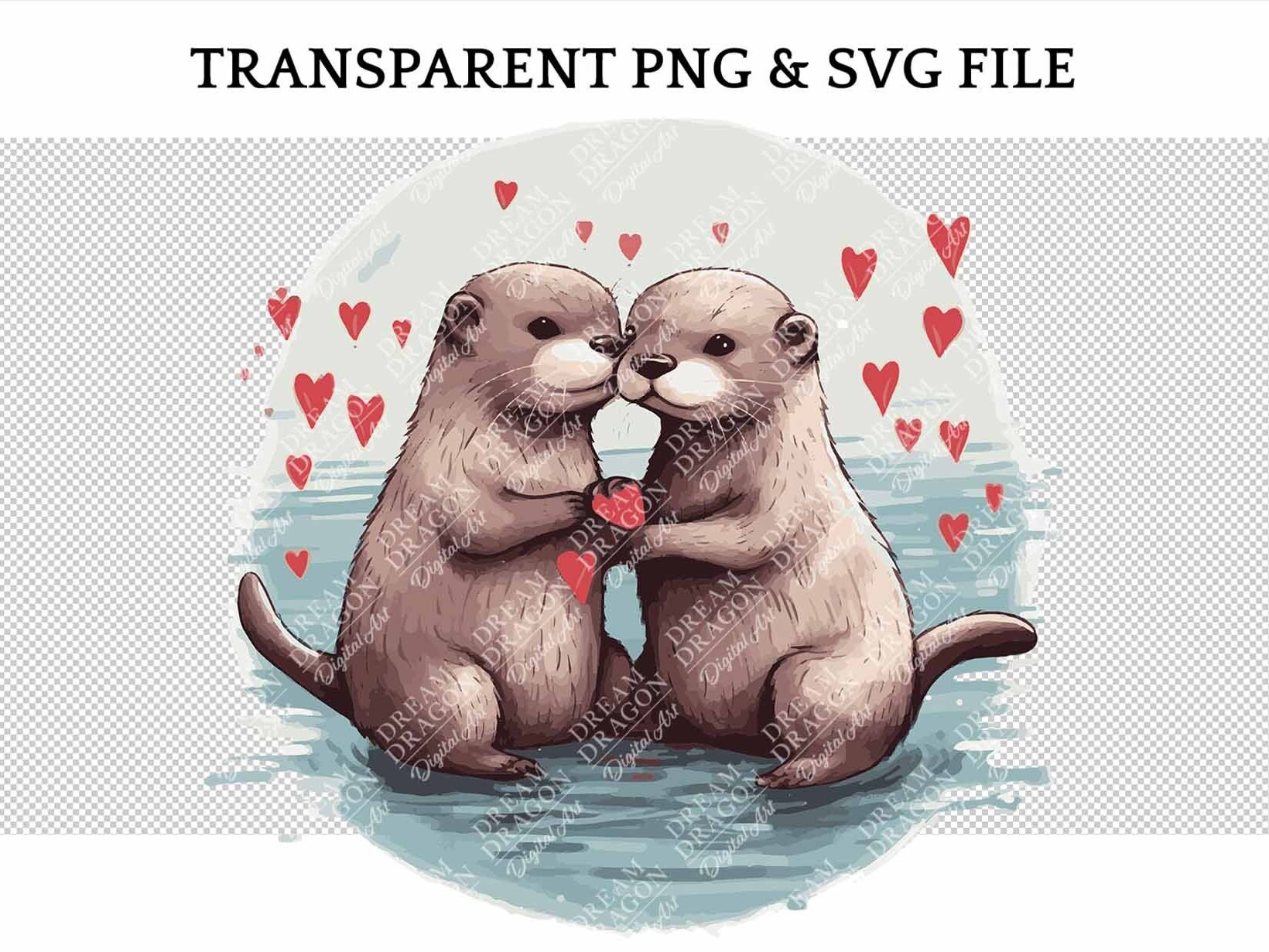 Otter Love SVG File, SVG File, PNG File, Valentines Day, Anniversary ...