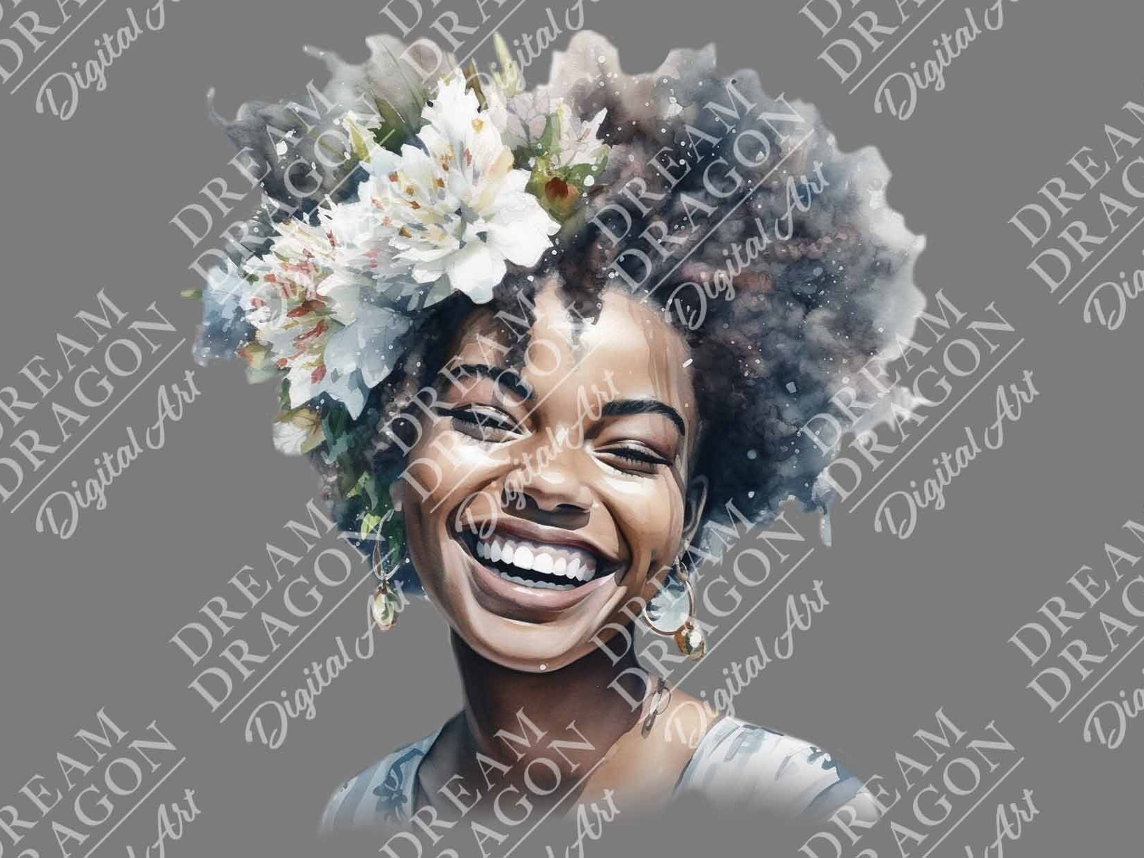 Black Beauty Smiling Queen, Clipart, Digital Art, Card Making ...