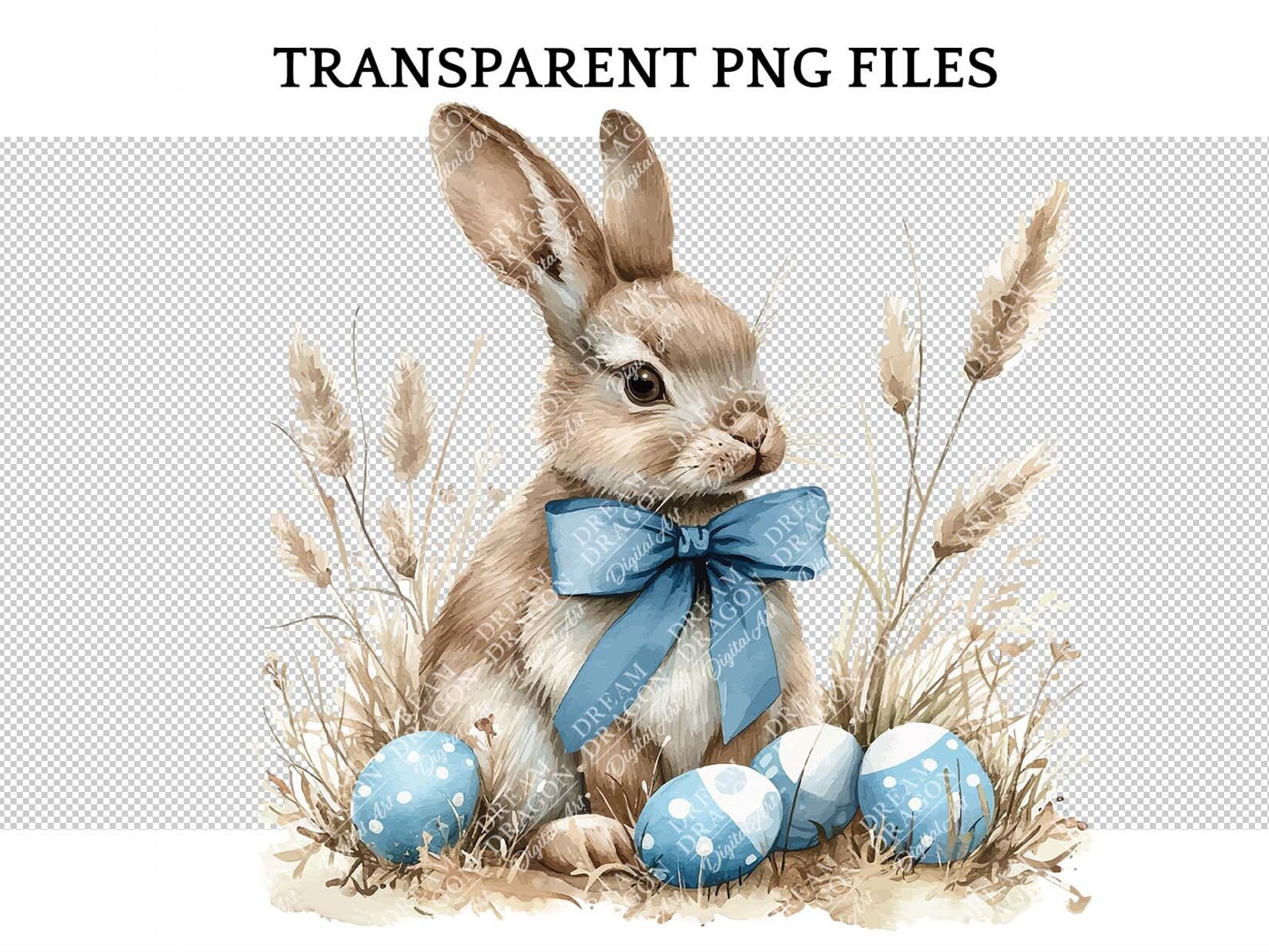 Easter Bunnies in Blue Clipart, Baby Shower Clipart, Easter Clipart ...