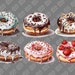 Donut Clipart Bundle, Dessert Clipart SVG, Food Illustration Clipart ...