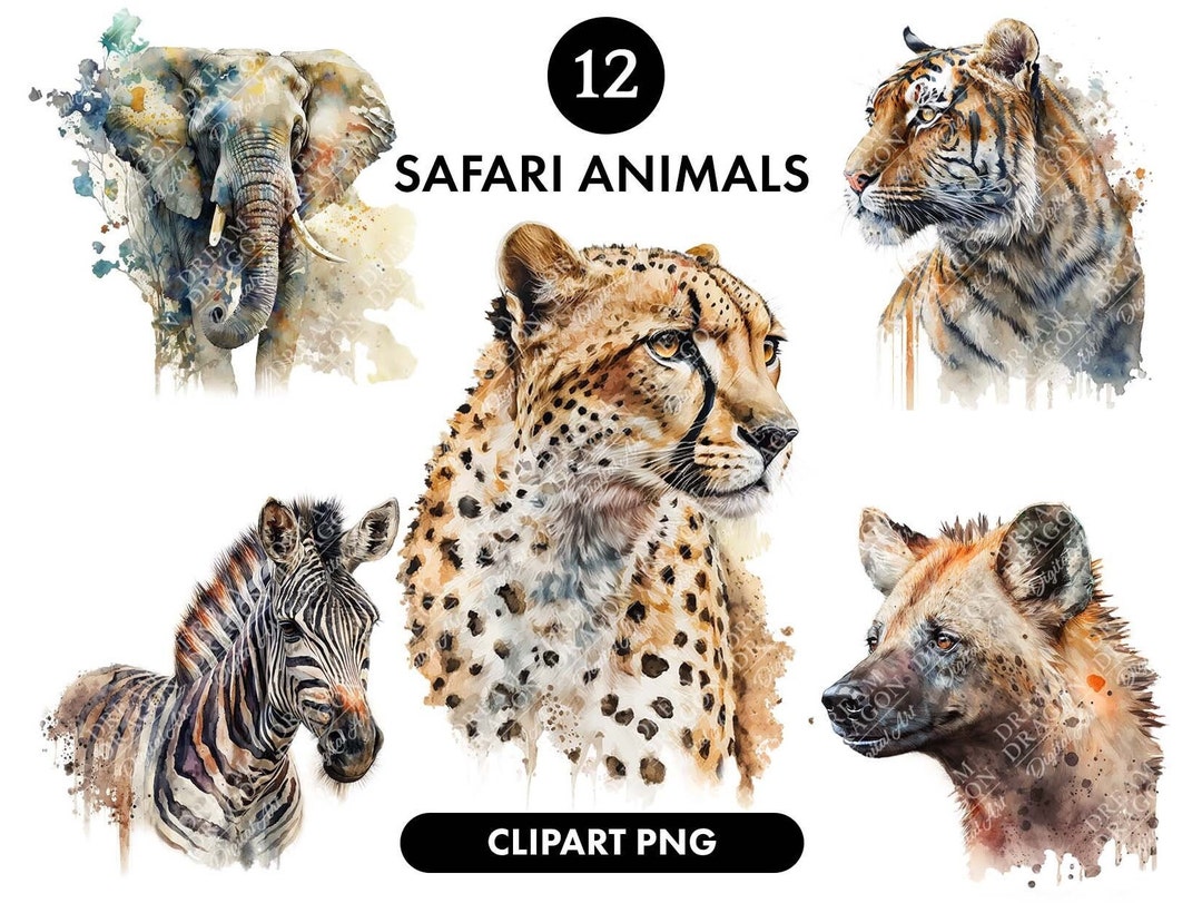 Safari Animals Clipart Png, Safari Nursery Decor, Safari Nursery ...