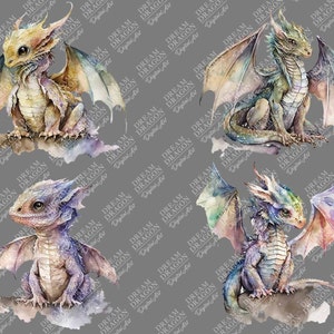Dragons Watercolor Clipart Bundle, Fantasy Clip Art, Fantasy Clipart ...