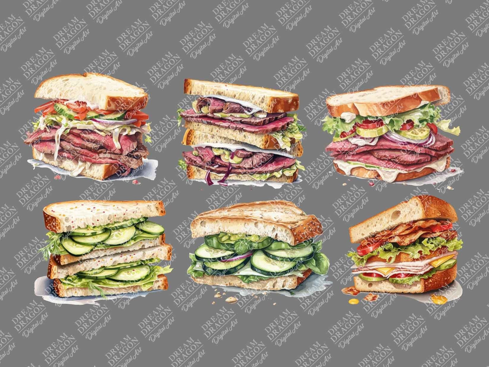 Sandwiches Clipart, Afternoon Tea Sandwiches, Clipart SVG, Food ...