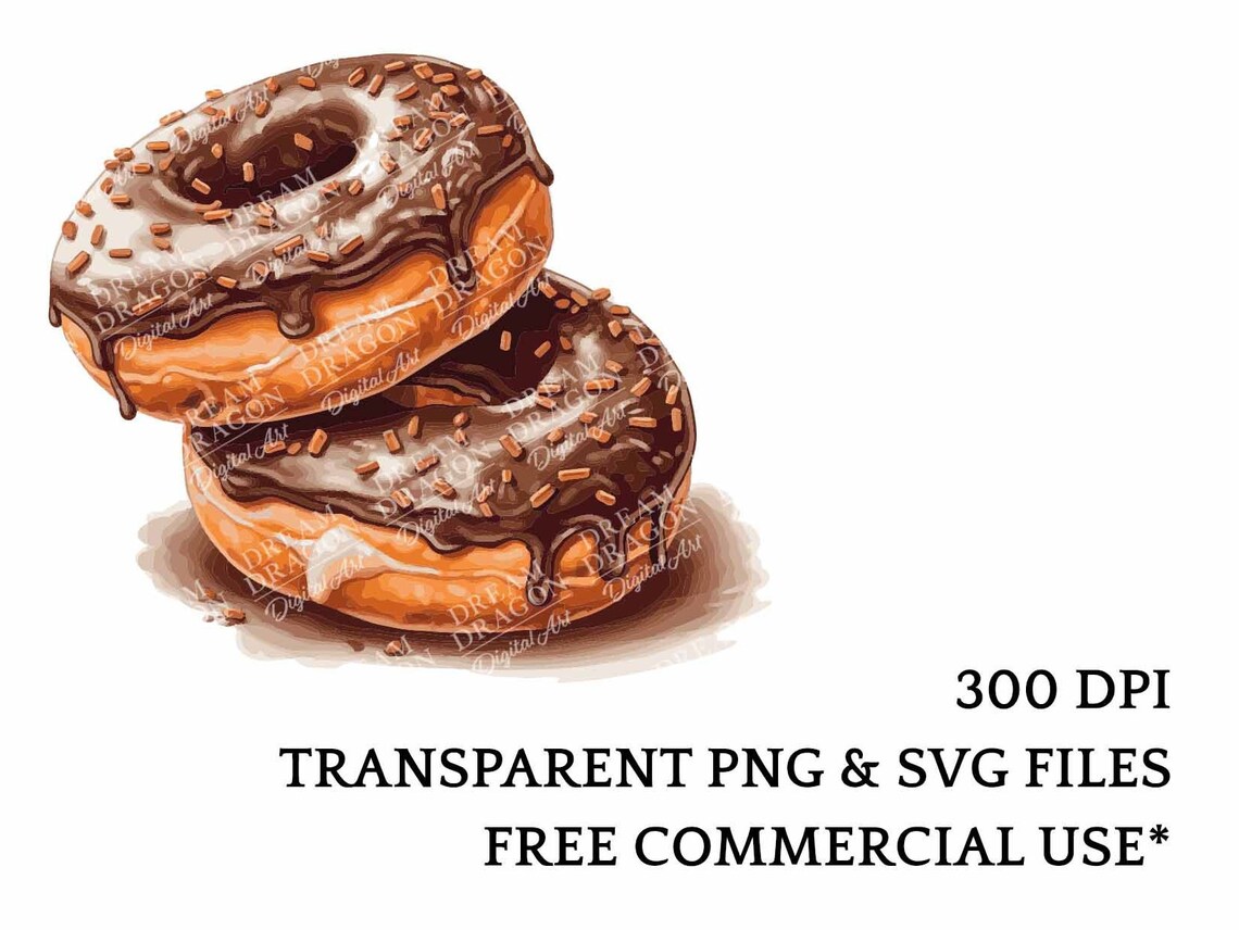 Donut Clipart Bundle, Dessert Clipart SVG, Food Illustration Clipart ...