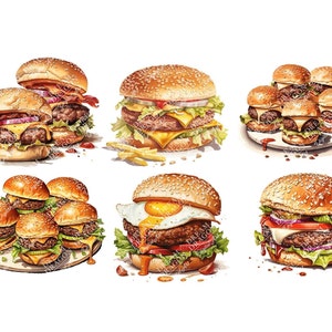 Beef Burgers Clipart, Fast Food Clipart, Junk Food Clipart, Food ...