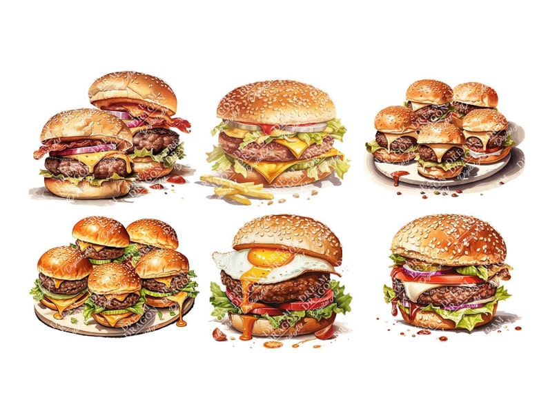 Beef Burgers Clipart, Fast Food Clipart, Junk Food Clipart, Food ...