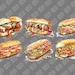 Sub Sandwiches Clipart SVG, Sandwich Clipart, Food Illustrations ...