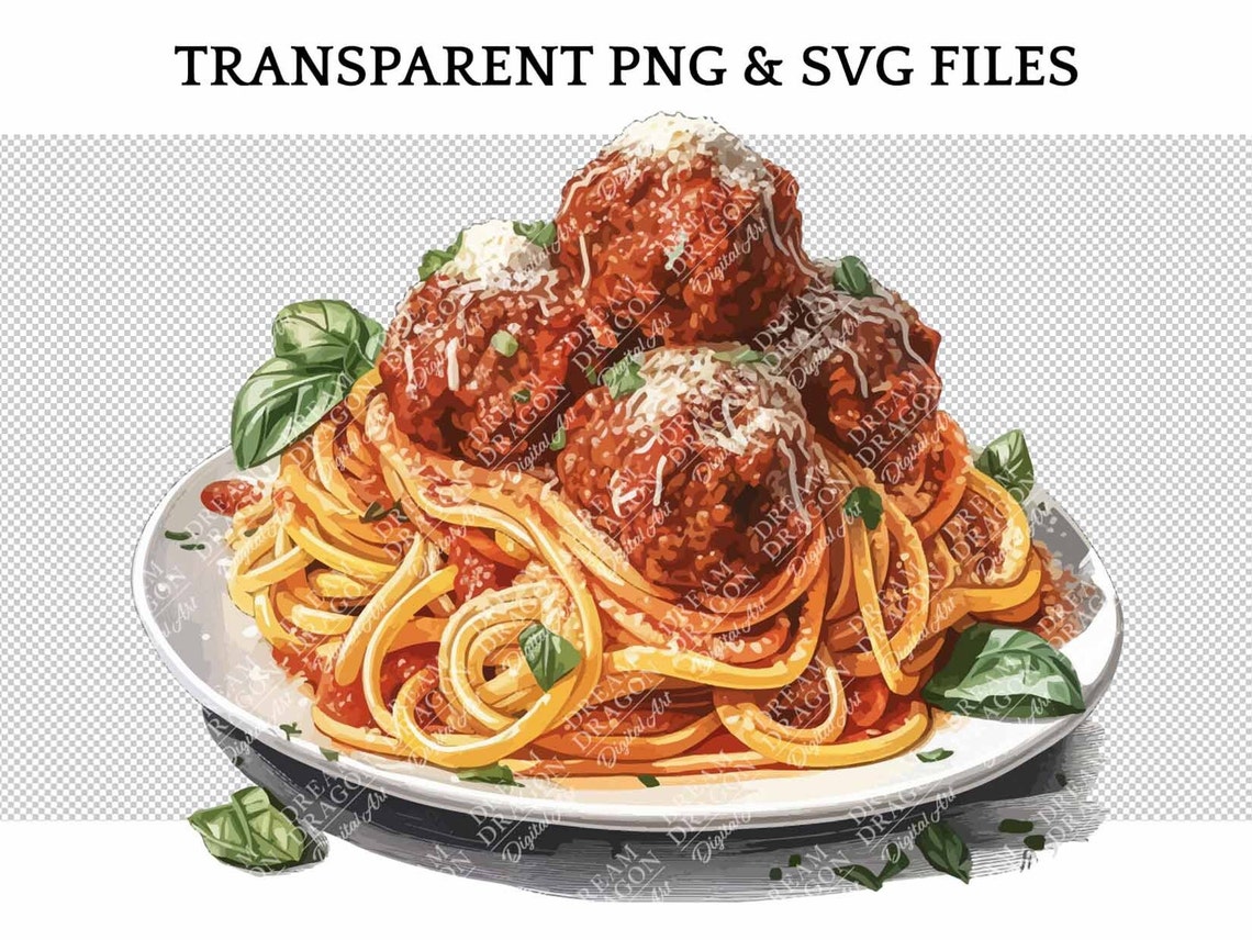 Spaghetti Bolognese Clipart, SVG Clipart, Food Illustration Clipart ...