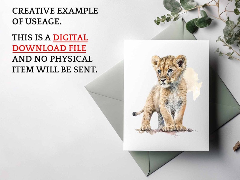 Lion Cub Watercolor Png, Animal Clip Art Png, Digital Download, Instant ...