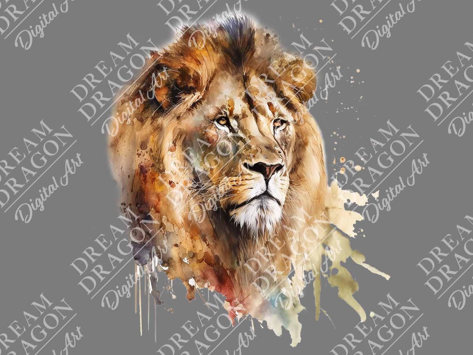 Lion Watercolor Clipart Png, Animal Clip Art Png, Digital Download ...