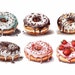 Donut Clipart Bundle, Dessert Clipart SVG, Food Illustration Clipart ...