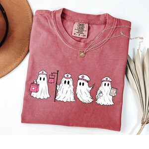 Comfort Colors® Ghost Nurse Halloween Shirt, Halloween Nurse Shirt ...