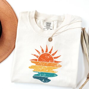 Comfort Colors® Retro Sunset Rays Wavy Shirt, Sun Shirt, Sunshine Shirt ...