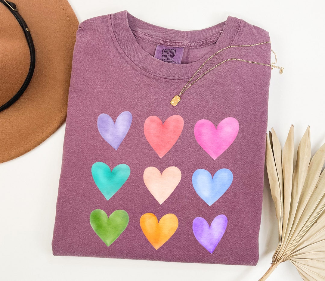 Comfort Colors® Valentines Day Heart Shirt, Womens Valentines Day Shirt ...