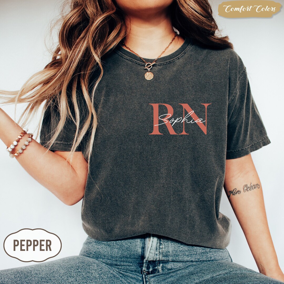 Comfort Colors® Personalize Registered Nurse Shirt, Custom RN Nurse ...