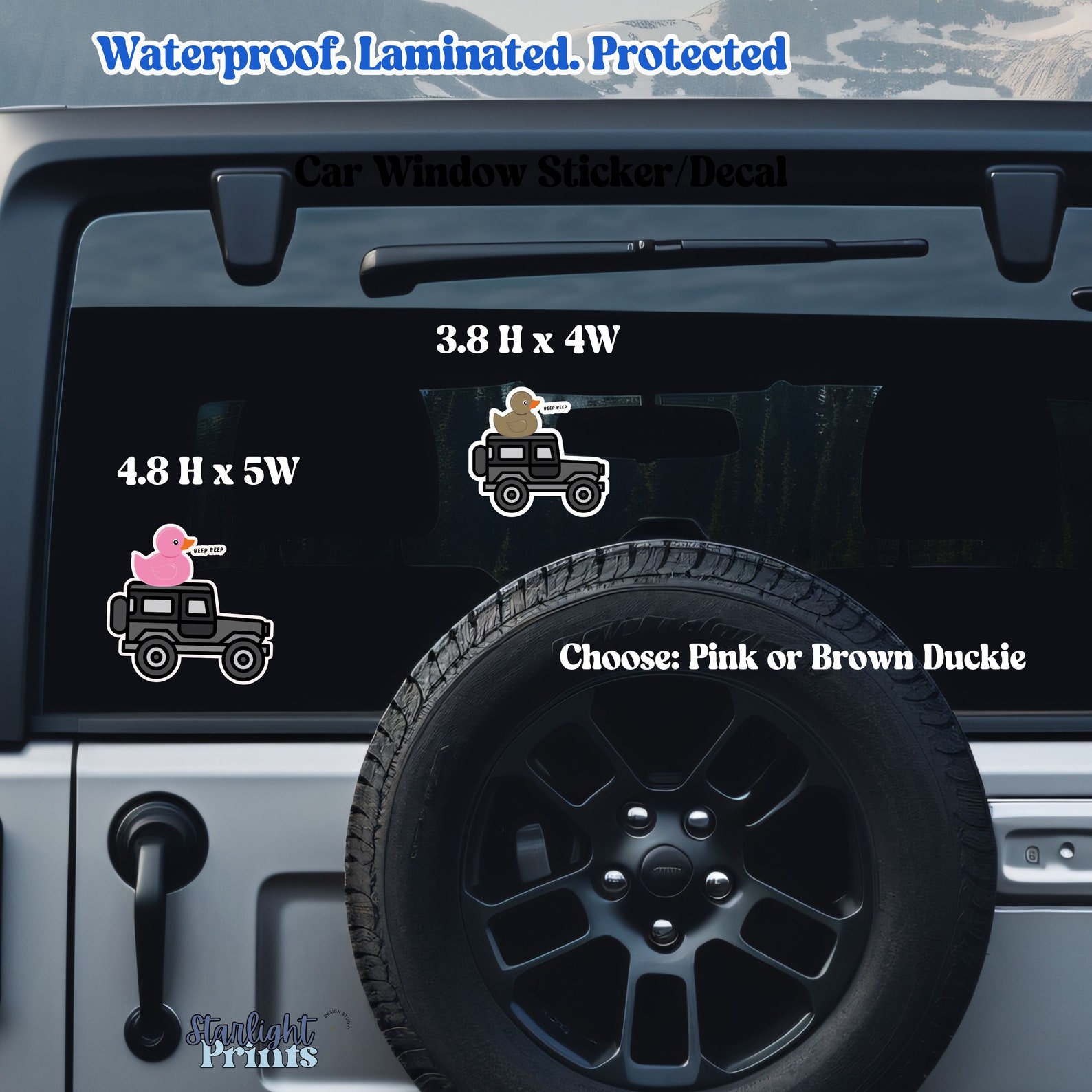 Jeep Duck Sticker, Rubber Duckie Car Decal, Waterproof, Funny Decal for ...