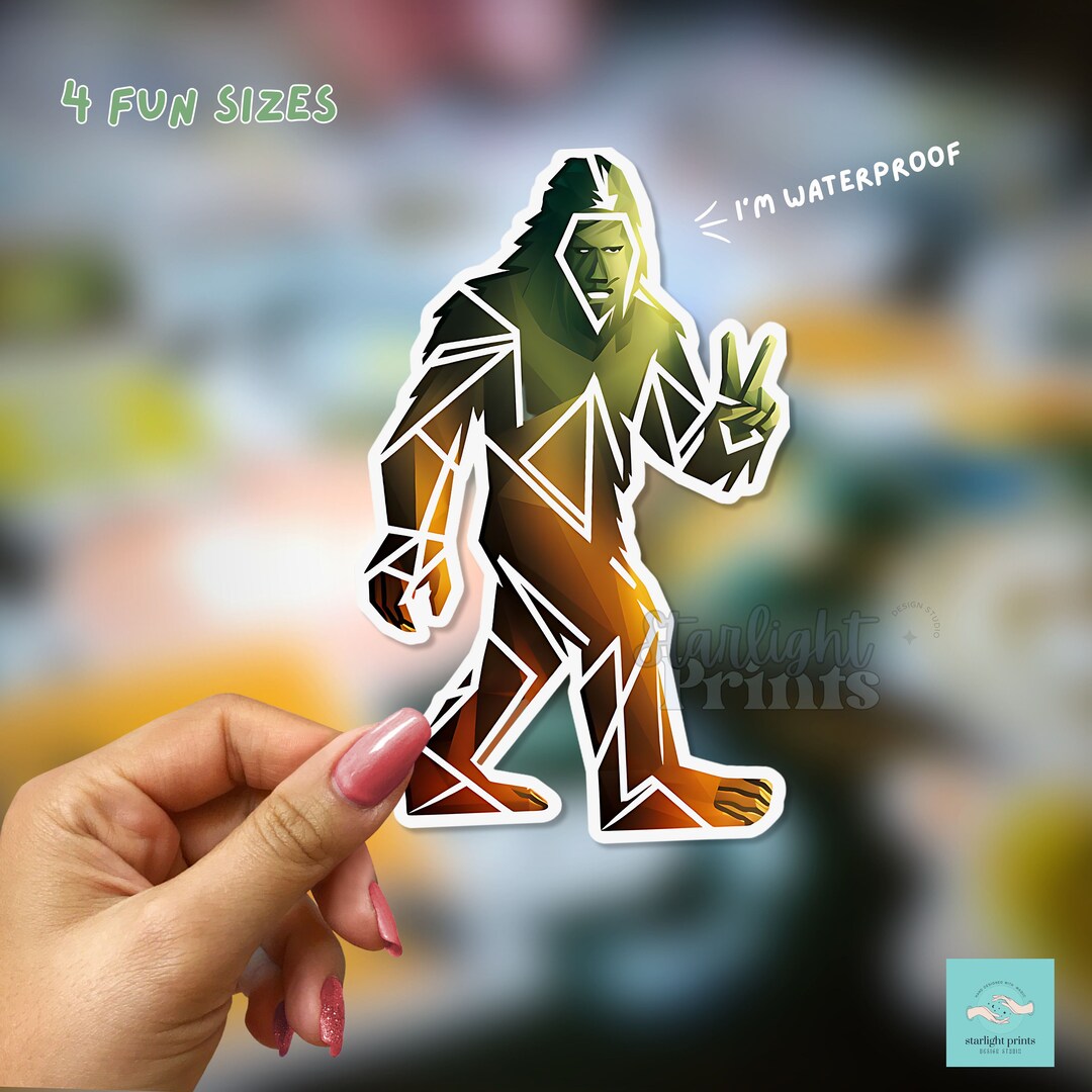 Bigfoot Sticker, Sasquatch Sticker, Peace Sign, Sasquatch Decal, Yeti ...
