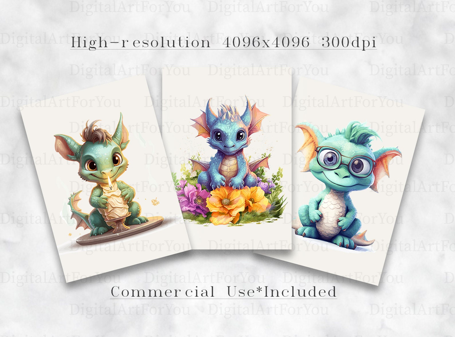 Baby Dragons Clipart 17pc PNG & SVG Rainbow Cliparts Nursery Bundle ...