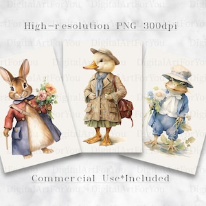 Beatrix Potter Style PNG & SVG Clipart | Baby Shower | Birthday Nursery ...