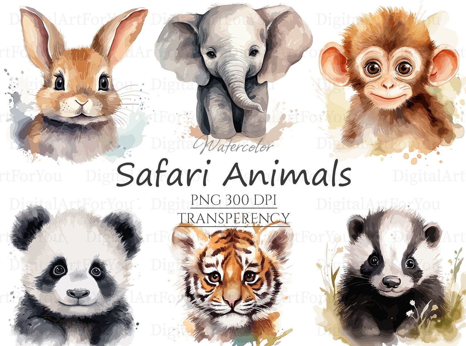 Safari Baby Animals 20pc PNG & SVG Safari Animals Clipart Transparent ...