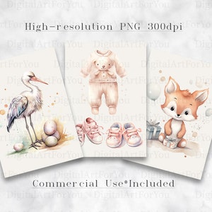 Watercolor Clipart Baby Shower | Baby Monthly Milestone Cliparts ...