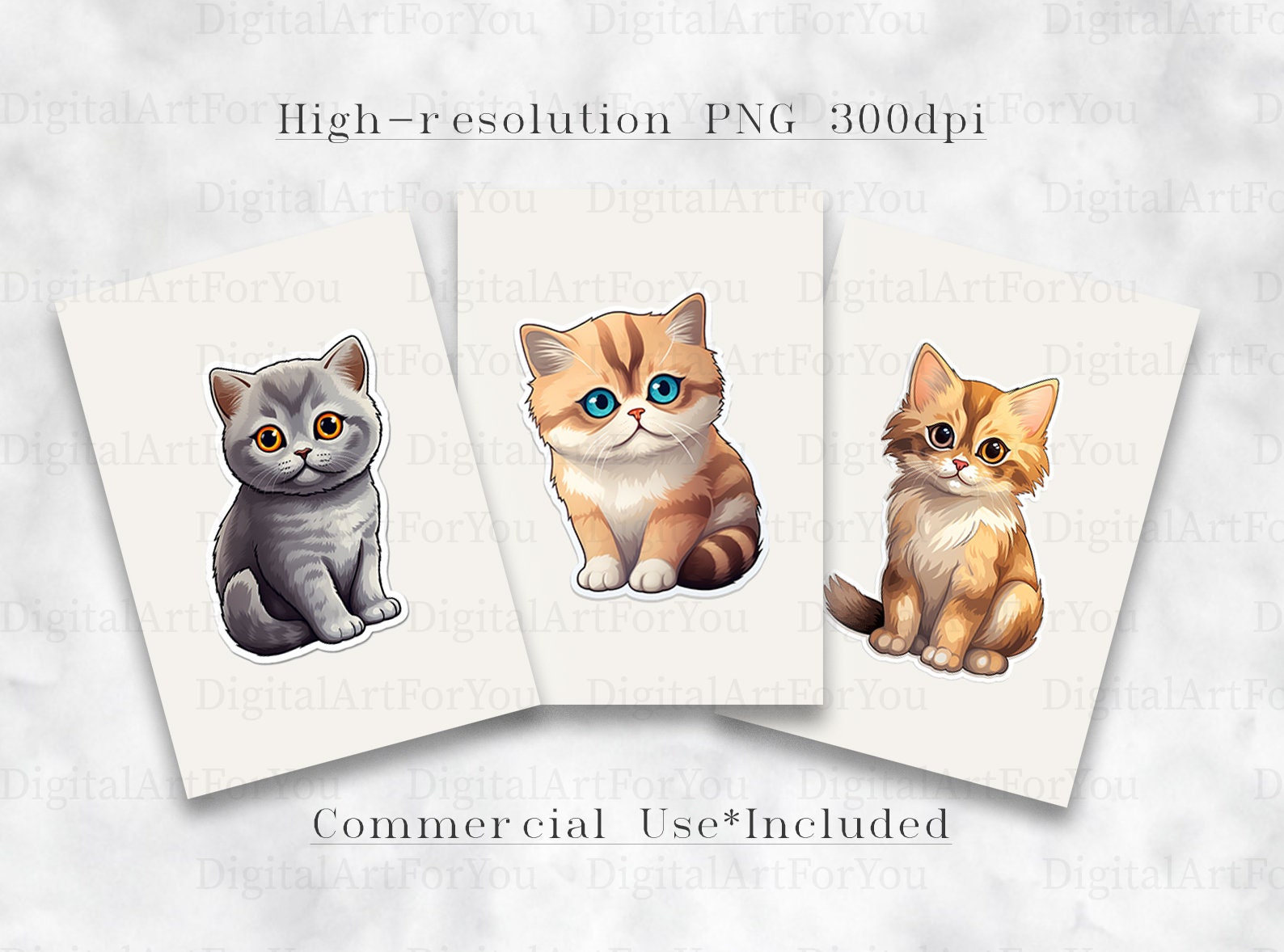 Cute Cat Clipart 25pc PNG & SVG Cats Breeds card Making - Etsy