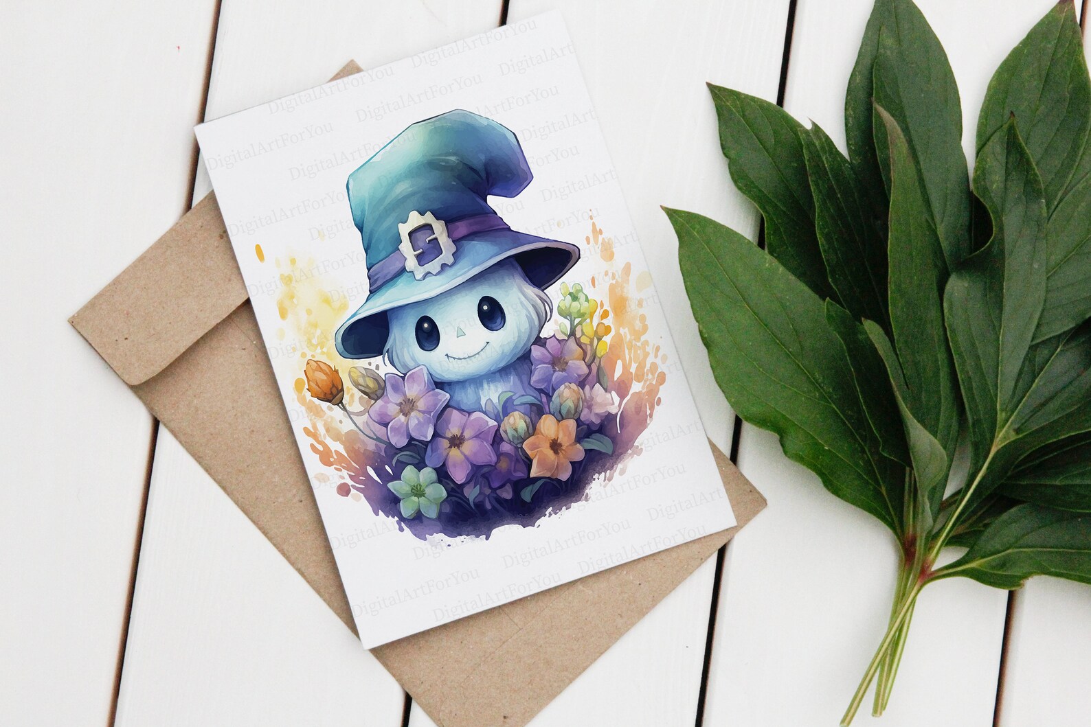 Cute Ghost 25pc Watercolor PNG Halloween PNG Ghost Clipart Spooky ...