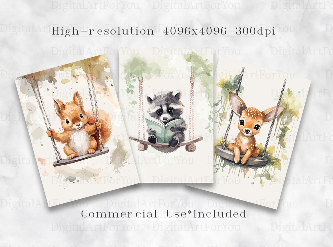 Baby Animals on Swings 25pc PNG JPEG & SVG Clipart Baby - Etsy Canada