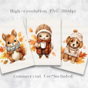 Fall Baby Animals in Leaves 25pc PNG & SVG Baby Animals Clipart ...