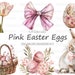 Pink Easter Eggs Clipart 25pc PNG & SVG | Pastel Easter Clipart ...