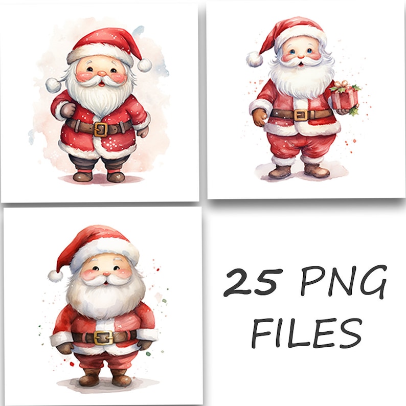 Cute Santa Claus Clipart 25pc PNG & SVG Scandi Santa Claus - Etsy
