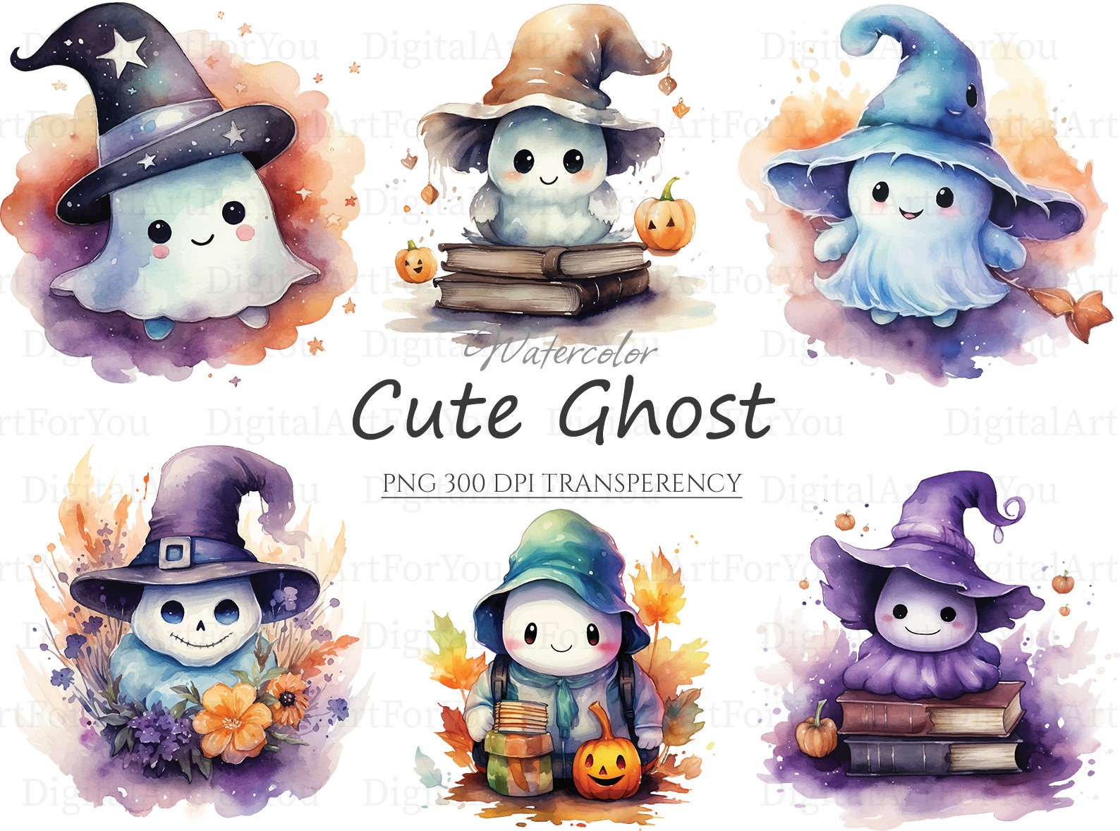 Cute Ghost 25pc Watercolor PNG Halloween PNG Ghost Clipart - Etsy Canada