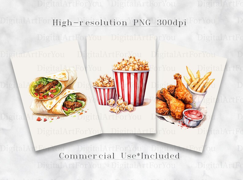 Fast Food Clipart 25pc PNG & SVG Street Food Clipart Transparent ...