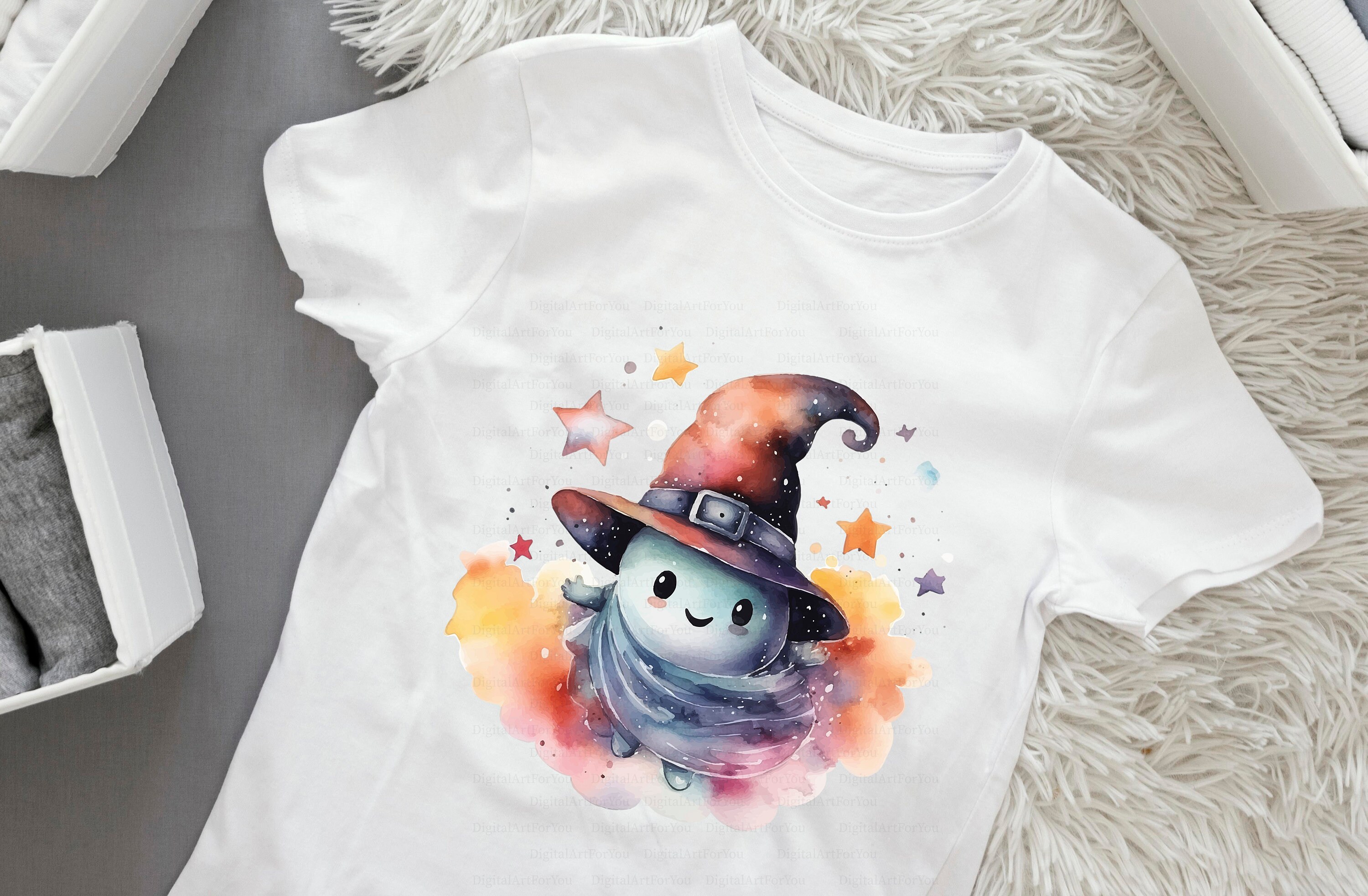 Cute Ghost 25pc Watercolor PNG Halloween PNG Ghost Clipart Spooky ...